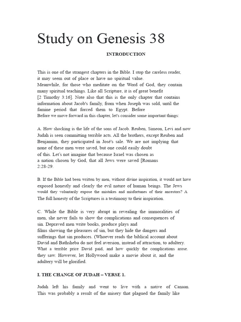 Study on Genesis 38 | PDF