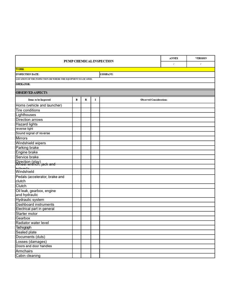58867348 Checklist Pump Lance | PDF