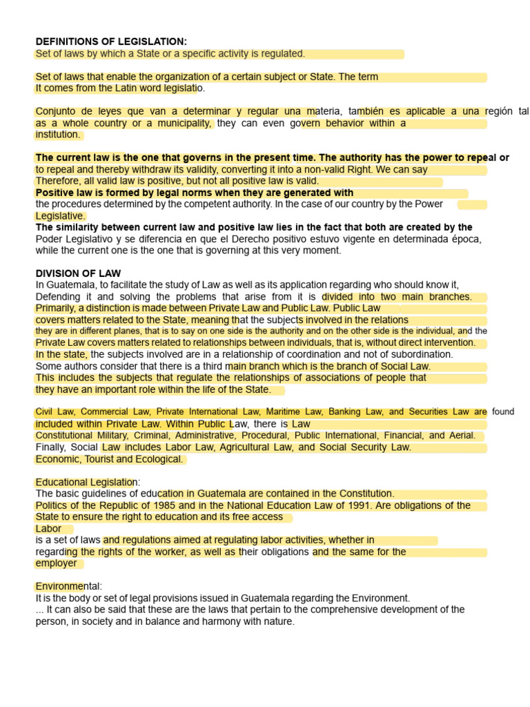 Definitions of Legislation | PDF | Public Law | Labour Law
