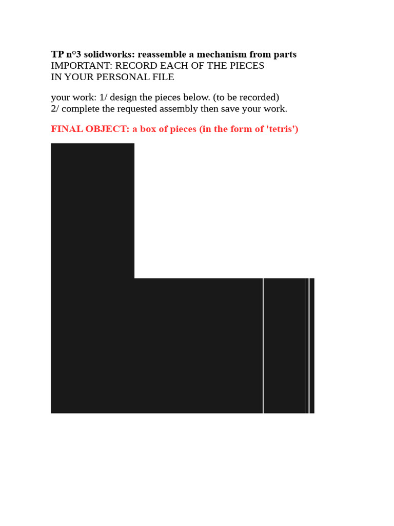 SolidWorks Exercises For Students | PDF