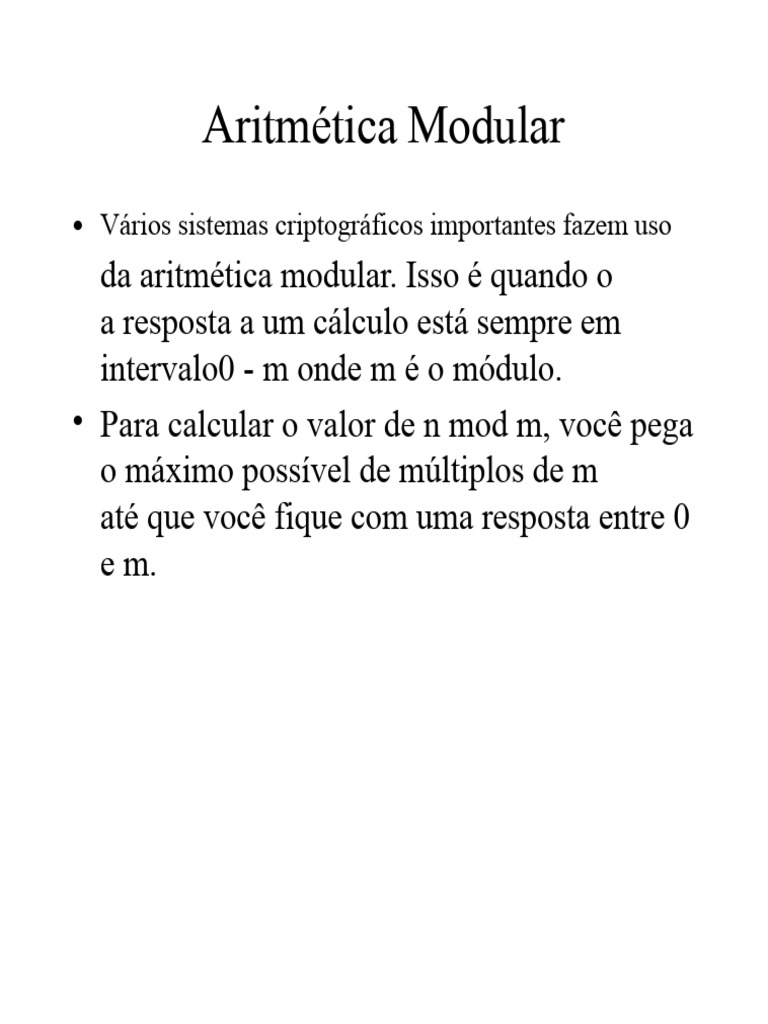 Aritmética Modular | PDF | Aritmética | Teoria dos Números