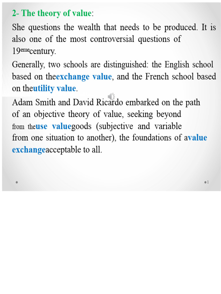 Value Theory: Exchange vs. Utility | PDF | Value (Economics) | Economies