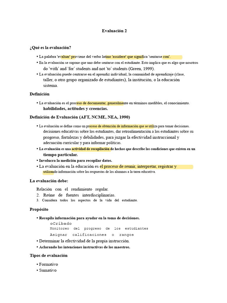 ¿Qué es la evaluación? | PDF | Evaluación | Enseñando