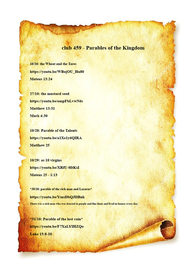 List of The Parabolas of The Kingdom Pablo Marçal 459 by Sandra Araujo ...