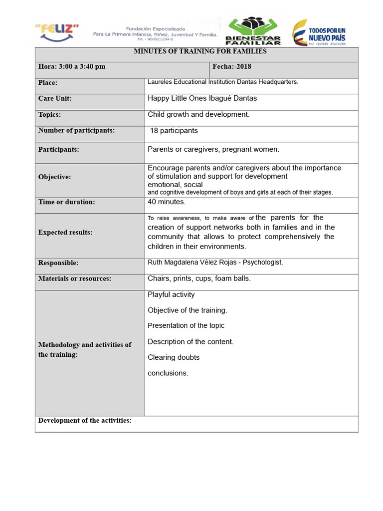 Form Act. Child Growth and Development August | PDF | Family | Experience