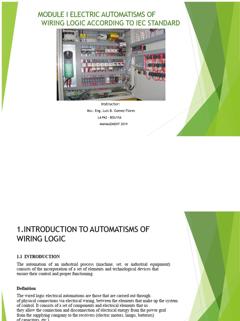 Module I Electric Automatisms of Wired Logic According To | PDF | Relay ...