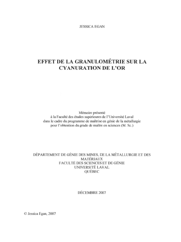 Cyanuration Dossier | PDF | Or | Cuivre