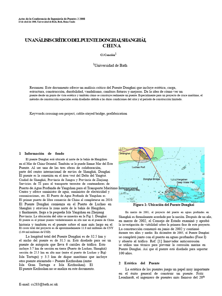 Un Análisis Crítico Del Puente Donghai, Shanghái | PDF | Puente | Hormigón