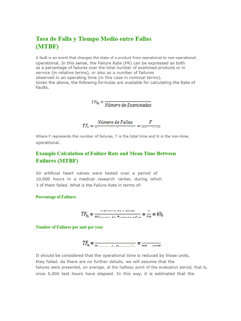 Failure Rate and MTBF Explained | PDF | Reliability Engineering ...