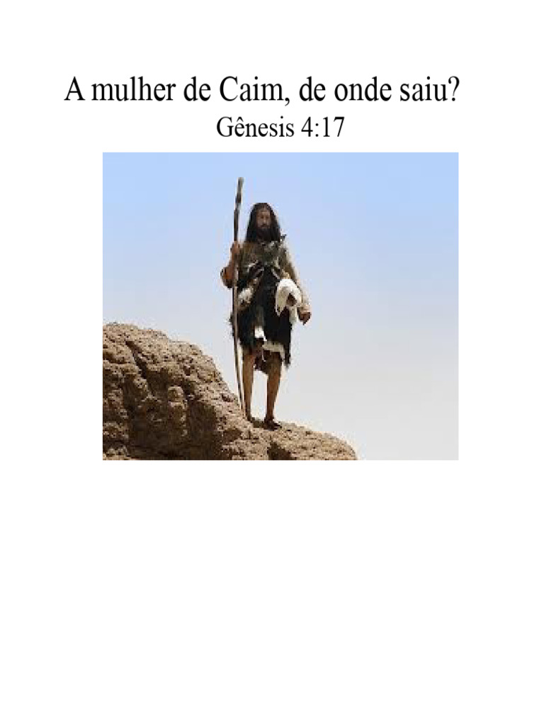 A Mulher de Caim De Onde Saiu | PDF | Adão e Eva | Gênesis (livro)