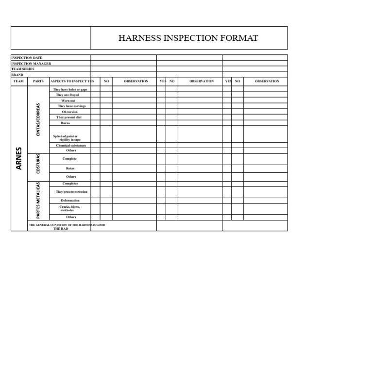 Harness Inspection Sena | PDF