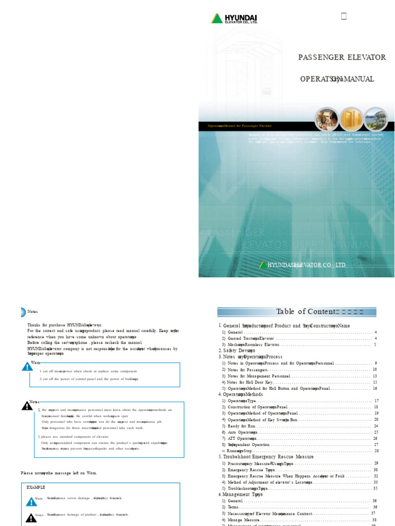 Manual Operasi Lift Penumpang | PDF