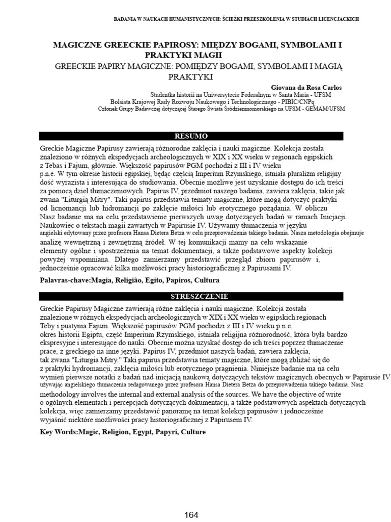 Magiczne Greckie Papiery Między Bóstwami | PDF