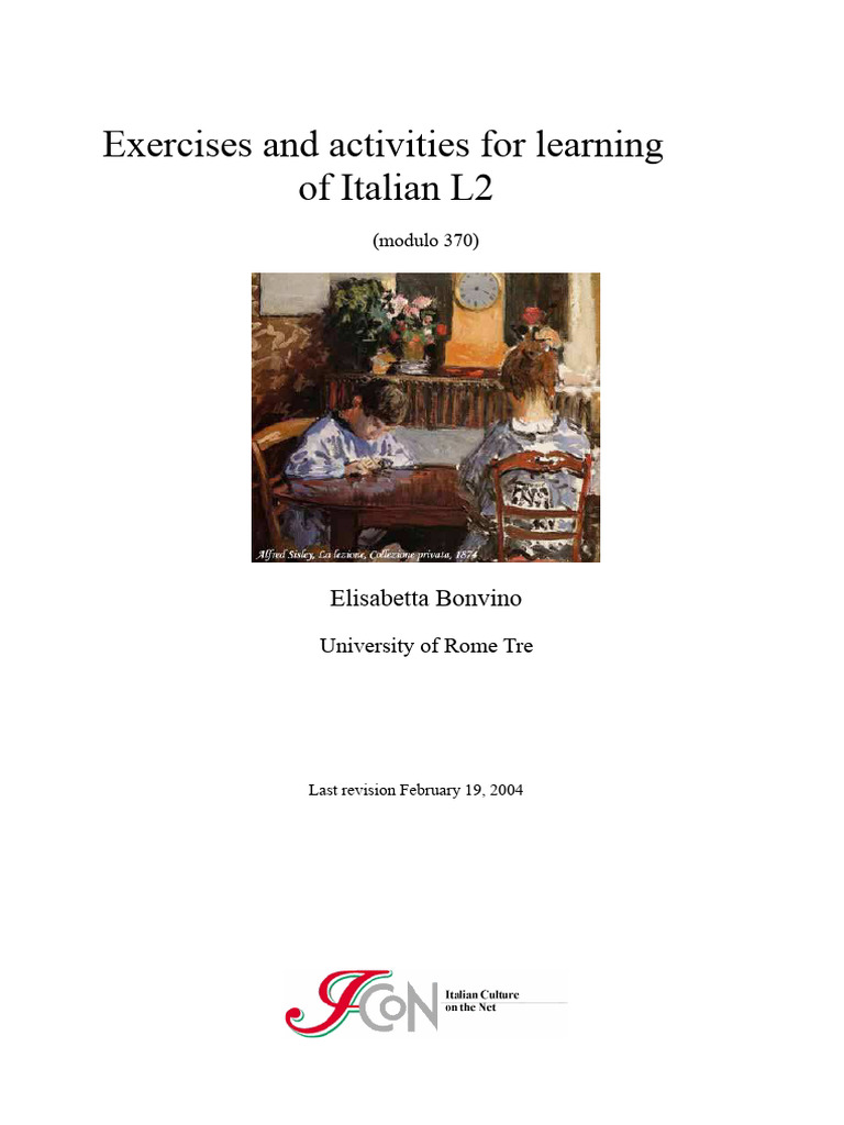 Italian L2 Learning Exercises Guide | PDF | Second Language | Learning
