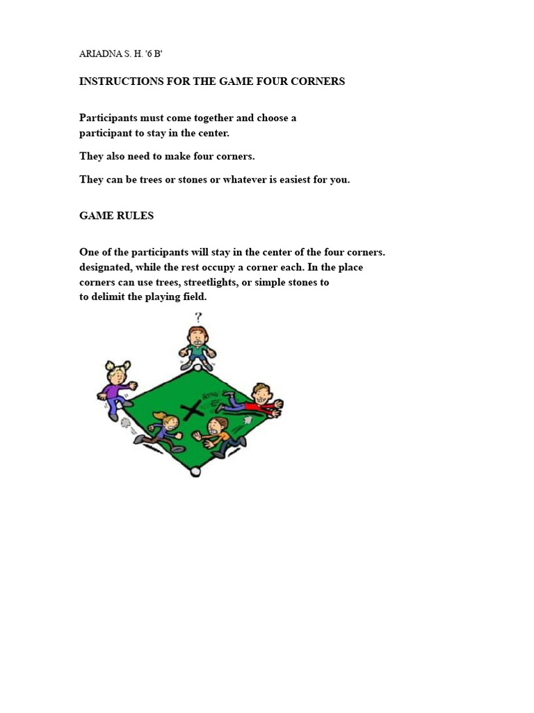 Instructions For The Game Four Corners | PDF