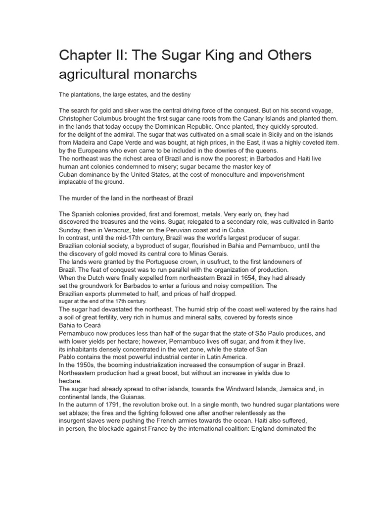 Chapter II: The Sugar King and Others: Agricultural Monarchs | PDF ...