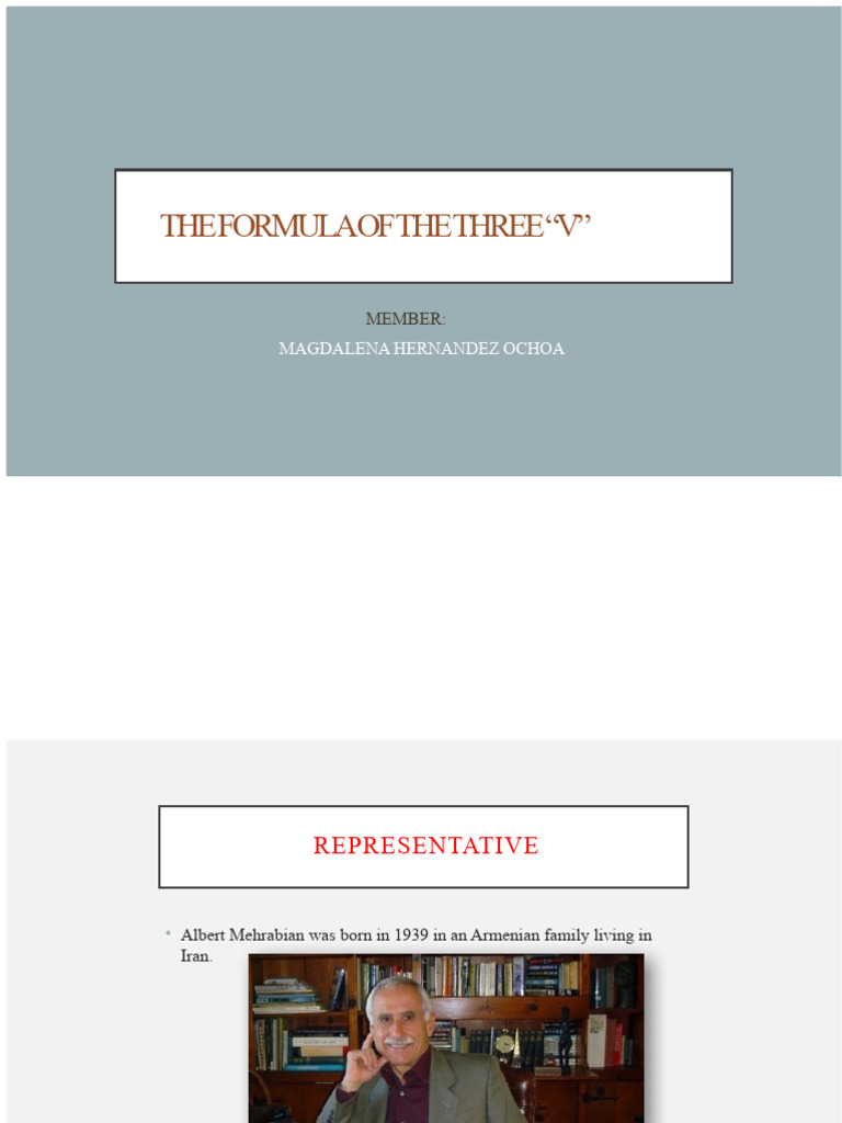 The Formula of the Three V's | PDF
