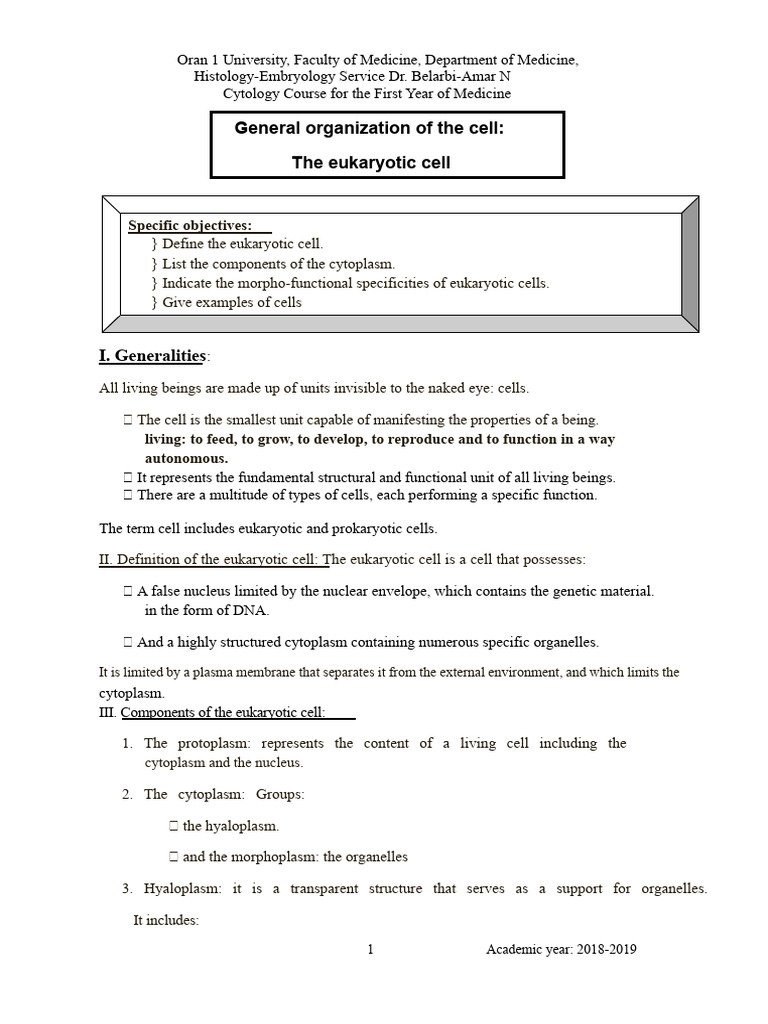 Eukaryotic Cell Structure and Function | PDF | Cell (Biology ...