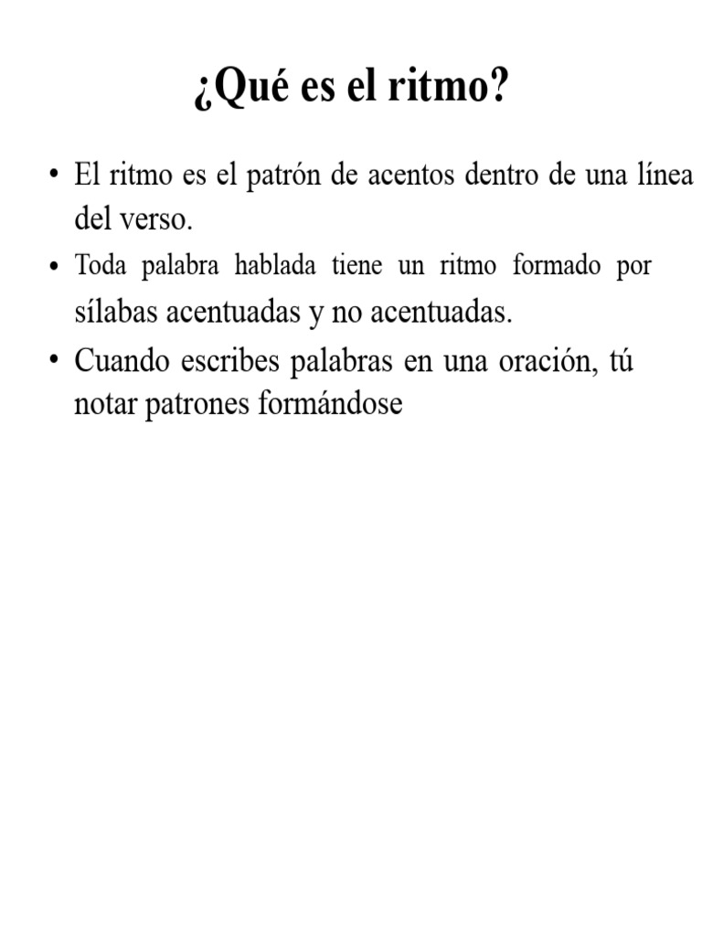 ¿Qué Es El Ritmo? | PDF | Poesía | Metro (poesía)