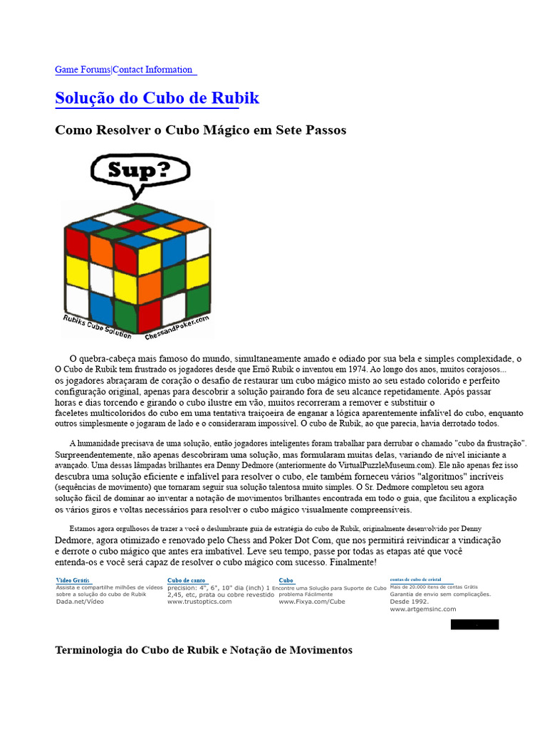 Como Resolver o Cubo de Rubik em 7 Passos | PDF | Vermelho | Algoritmos