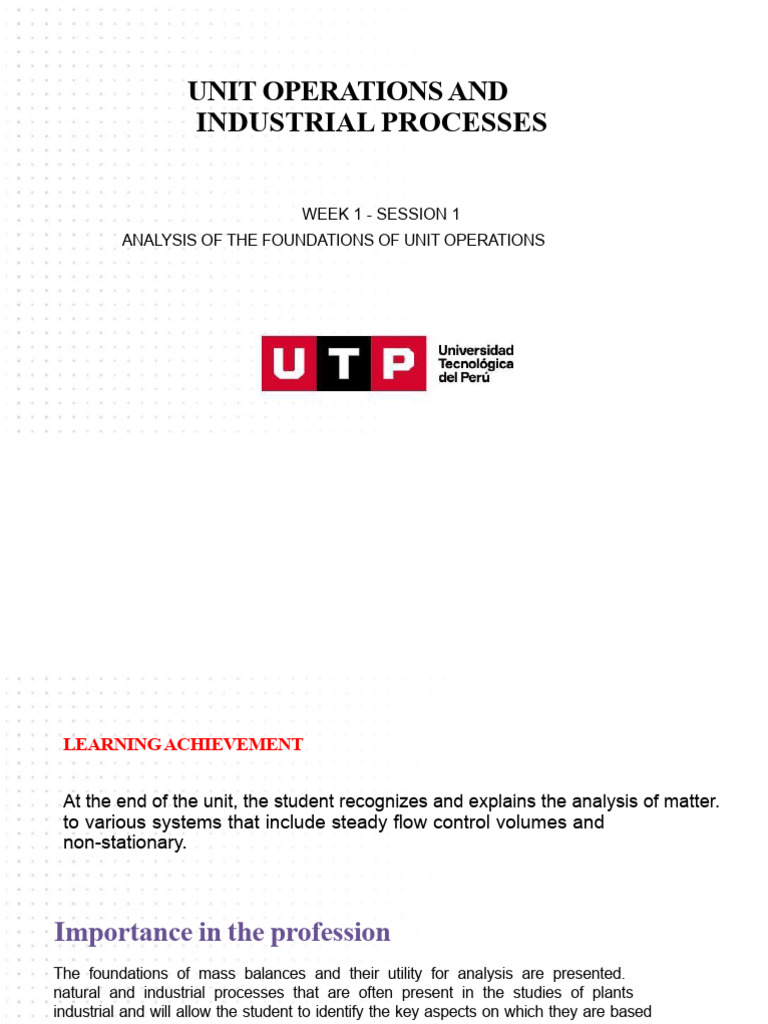 Unit Operations in Industrial Processes | PDF | Chemical Reactions ...