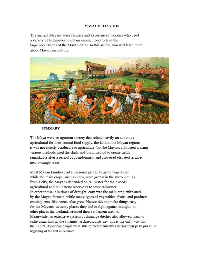 Mayan Civilization | PDF | Agriculture | Maya Civilization