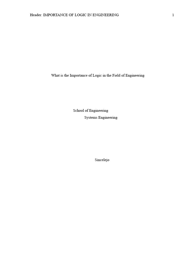 Logic's Role in Engineering Success | PDF | Reason | Thought