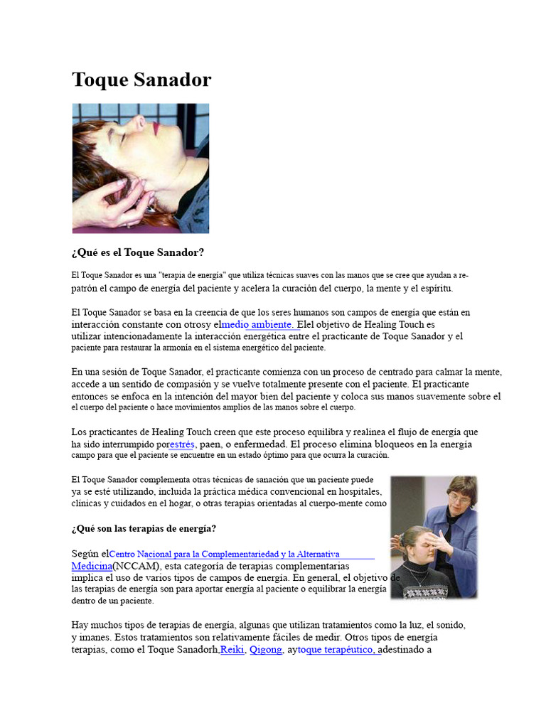 Toque Sanador: Terapia de Energía Efectiva | PDF | Terapia | Medicina ...