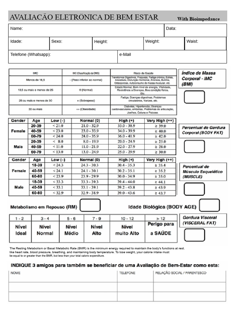 Bioimpedance Assessment Form | PDF