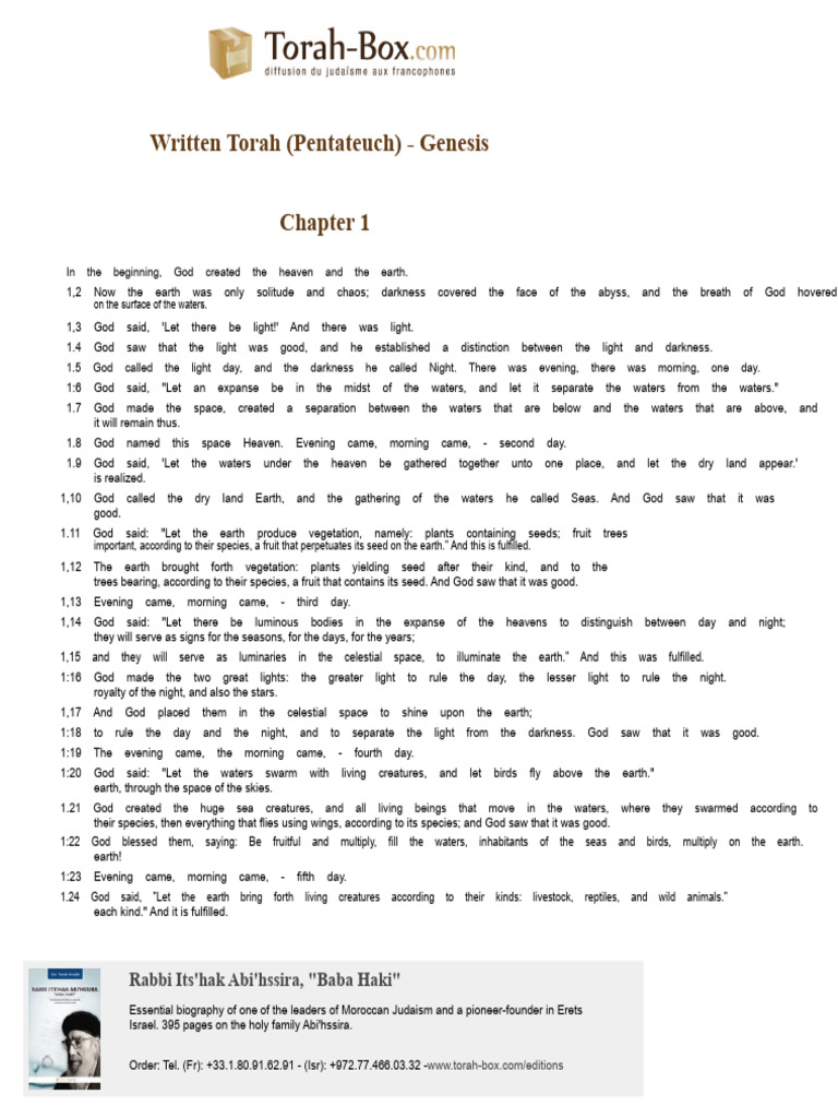 Genesis 1 | PDF | Genesis Creation Narrative | Torah