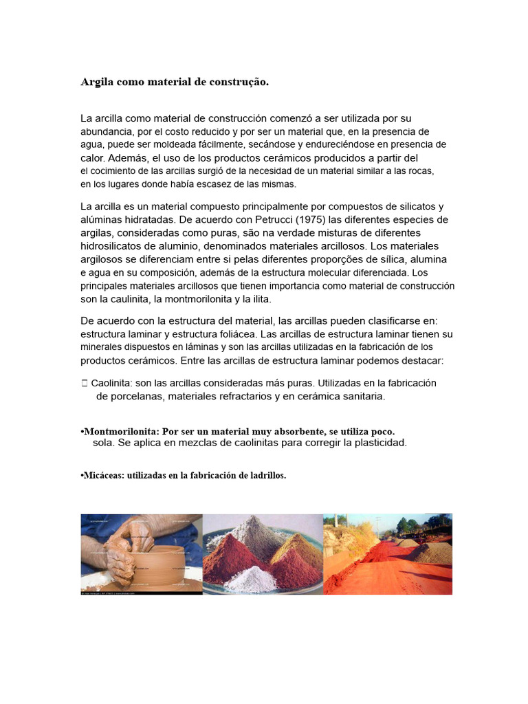 Arcilla Como Material de Construcción | PDF | Arcilla | Ciencias fisicas