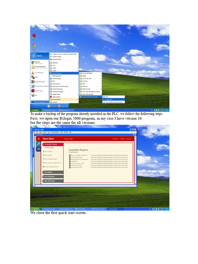 To Make A Backup of The Program Already Installed in The PLC, We Follow ...