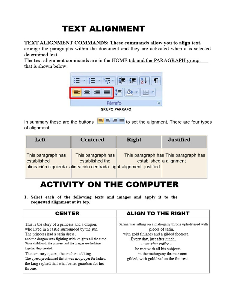 TEXT ALIGNMENT | PDF