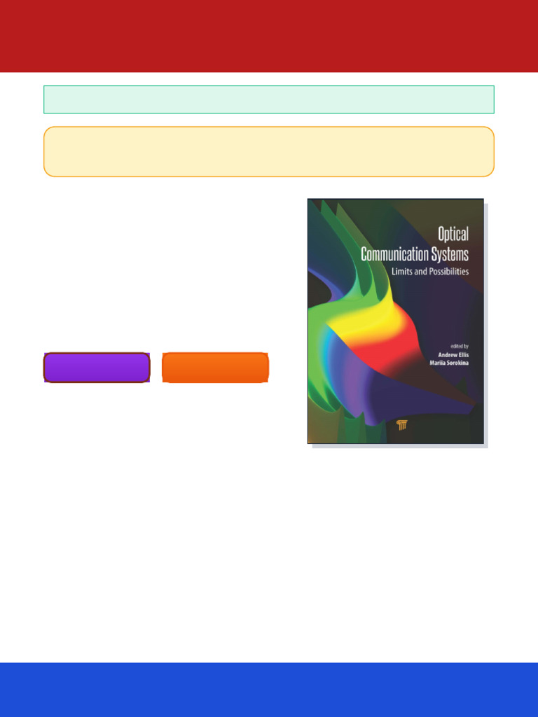 Optical Communication Systems-Limits and Possibilities 1st Edition ...