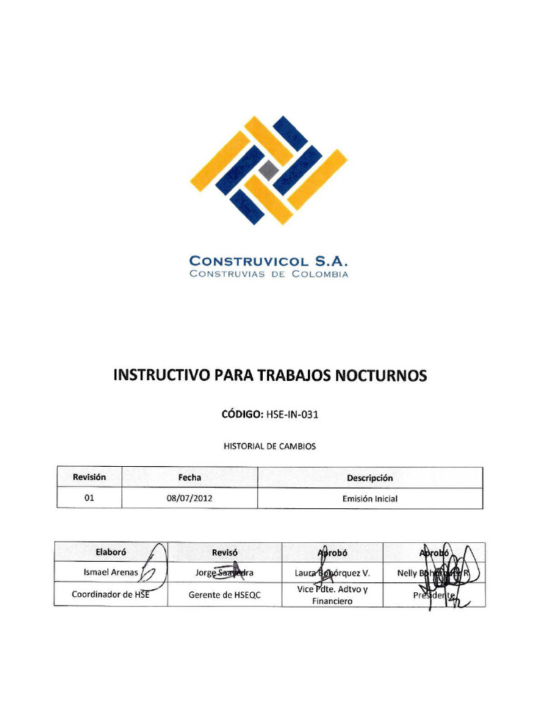 Night Work Safety Instruction Manual | PDF | Safety
