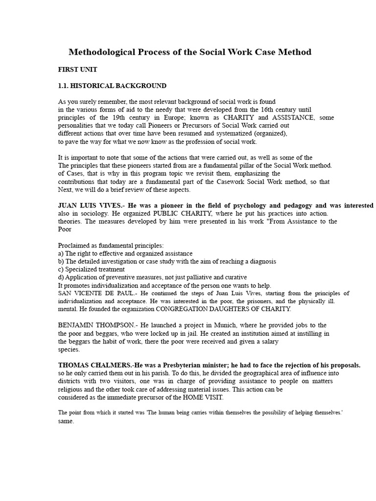 Methodological Process of the Casework Social Work Method | PDF ...