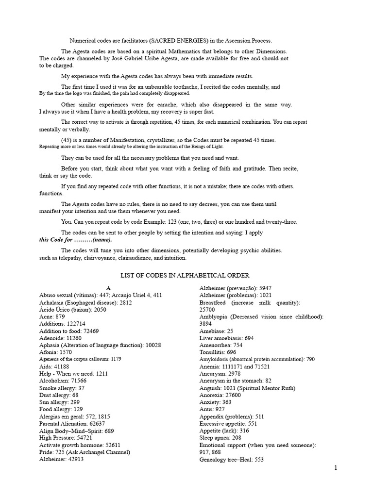 Agesta Codes Alphabetical Order | PDF | Cancer | Muscular Dystrophy