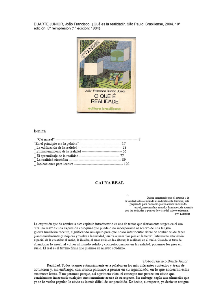Comprendiendo la Realidad Humana | PDF | Realidad | Existencia