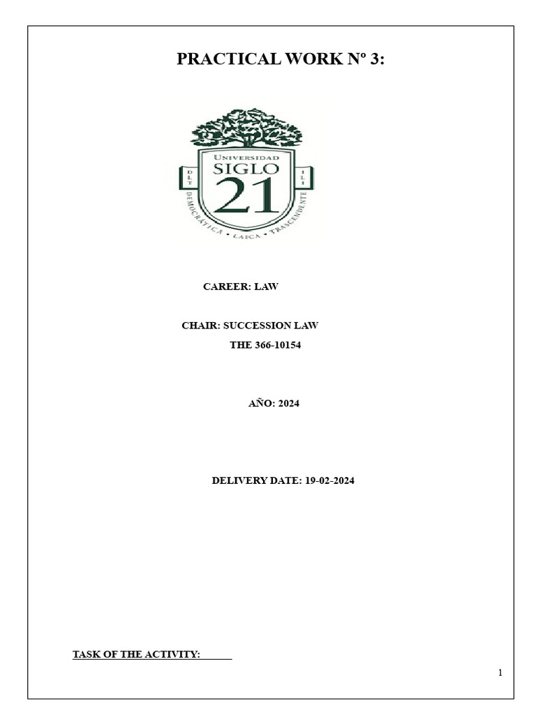 TP3 1 Succession Law 19 02 2024 | PDF | Will And Testament | Private Law