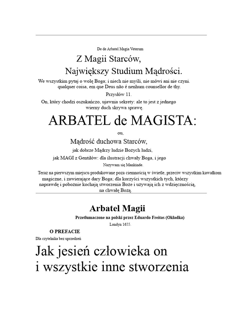 Arbatel Magia Weteranów Magia Przodków | PDF