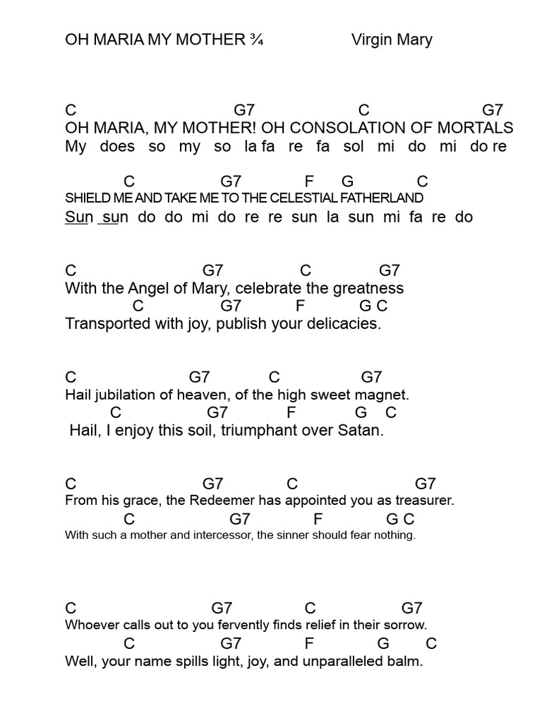 Oh Maria My Mother | PDF