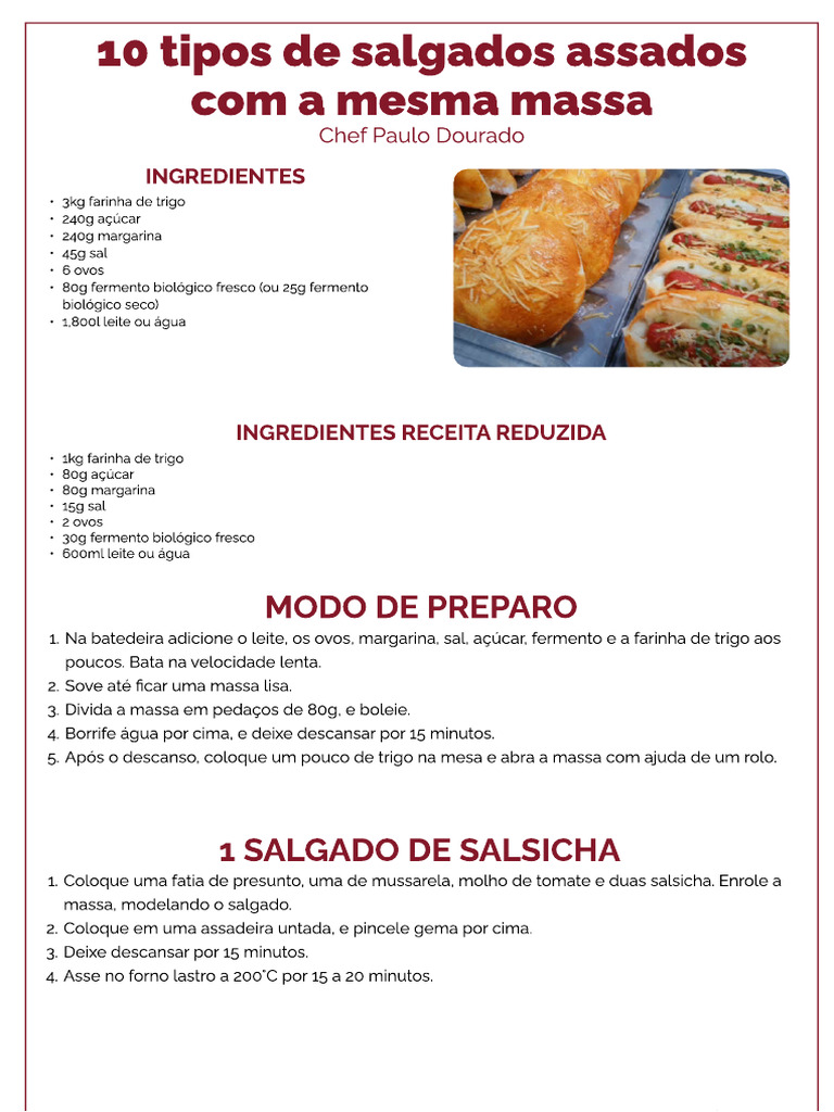 10 Types of Baked Savory Pastries With The Same Dough | PDF