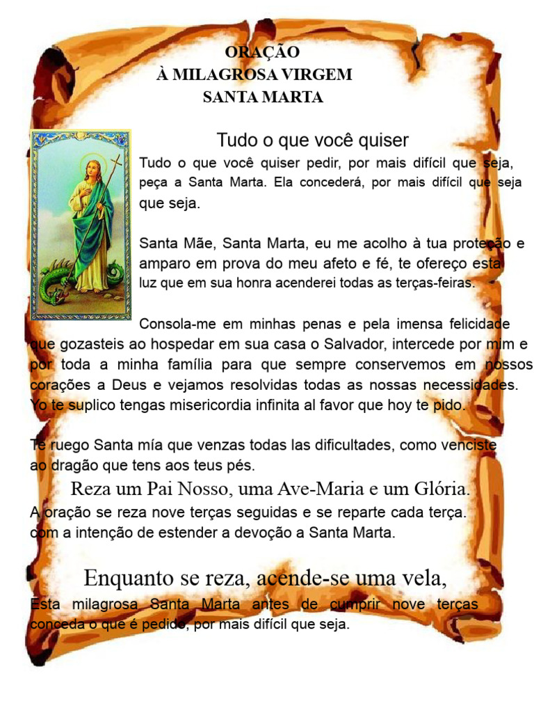 Oração Poderosa a Santa Marta | PDF