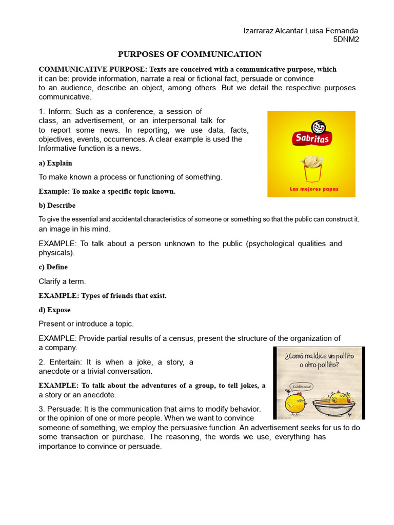 Purposes of Communication | PDF | Communication | Jokes