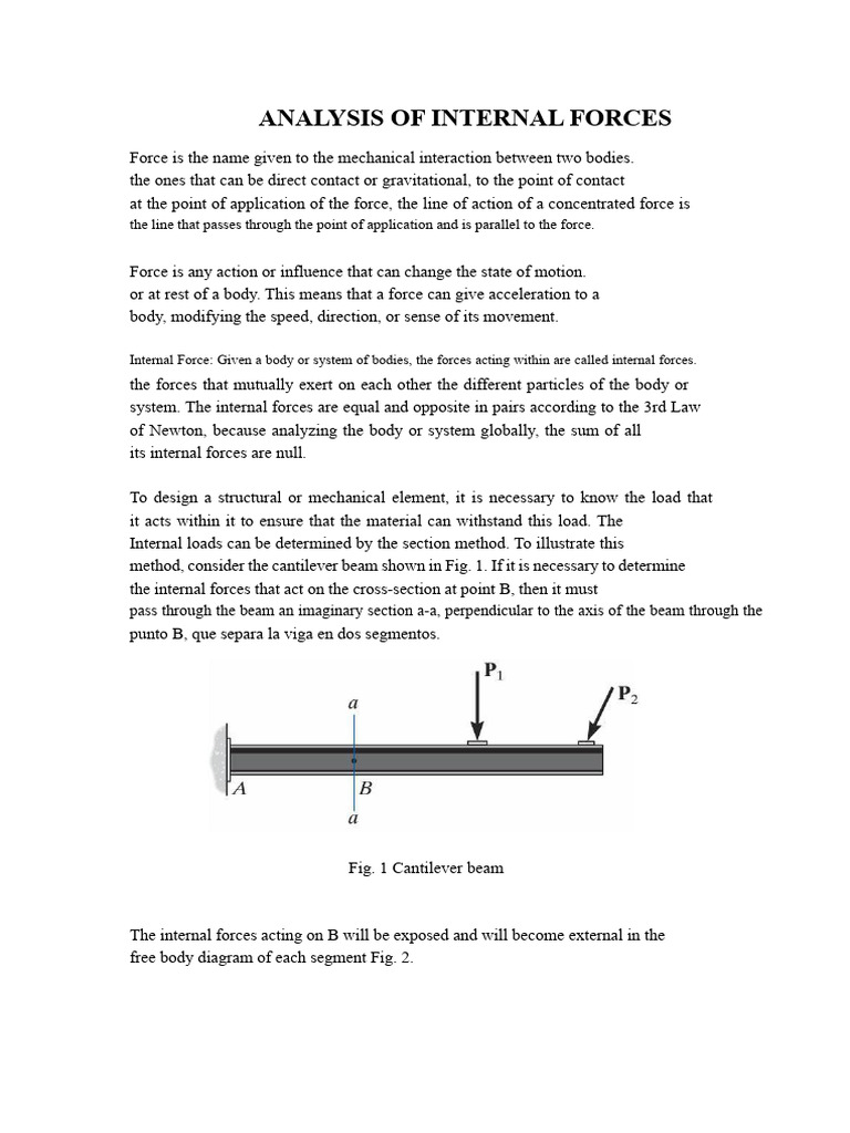 Analysis of Internal Forces | PDF | Force | Bending