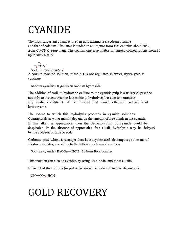 Gold Cyanidation PowerPoint | PDF | Cyanide | Gold