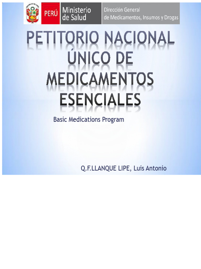 01-Unique National Request For Essential Medicines | PDF