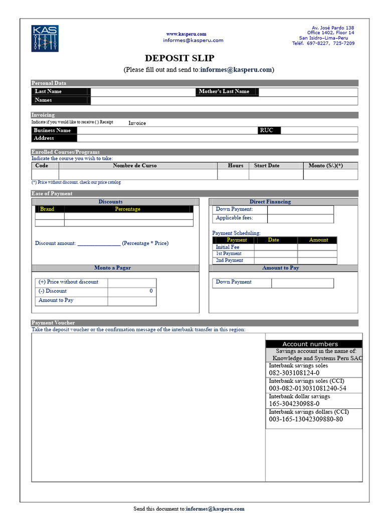 Deposit Slip | PDF | Payments | Money