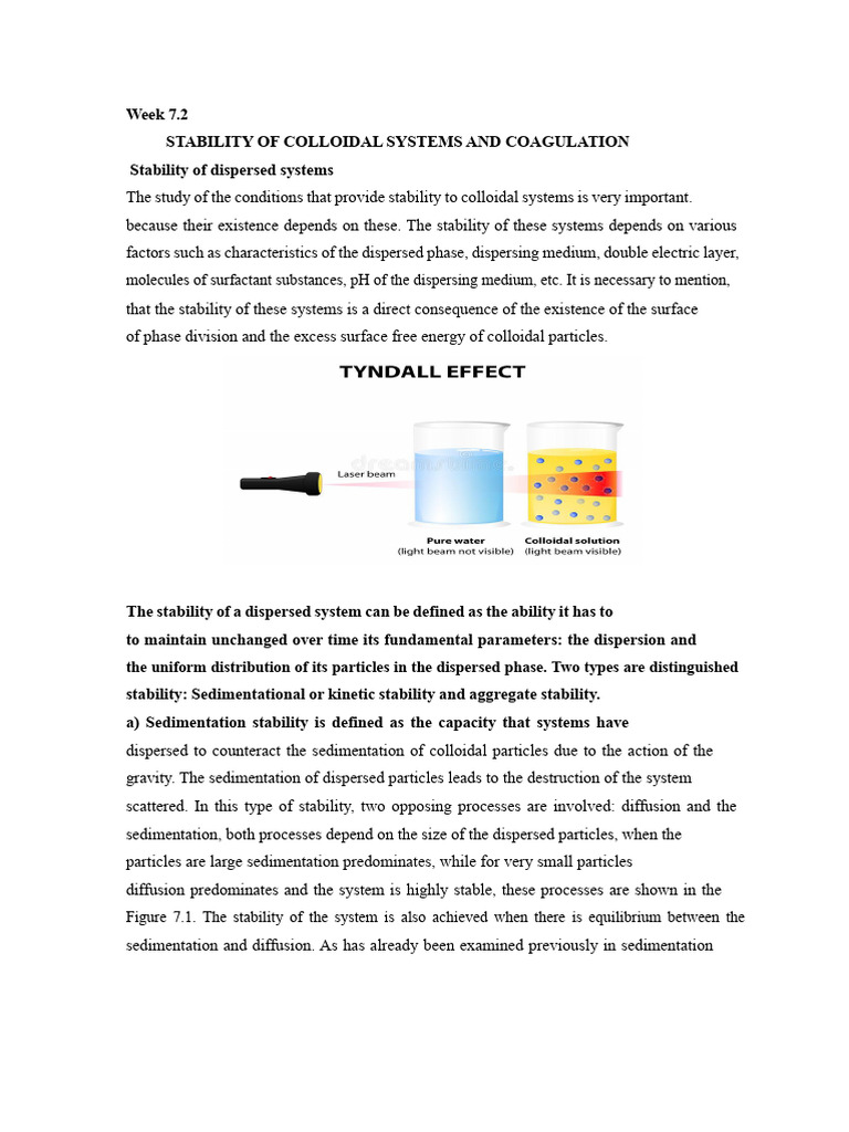 Colloidal System Stability and Coagulation | PDF | Colloid | Particle