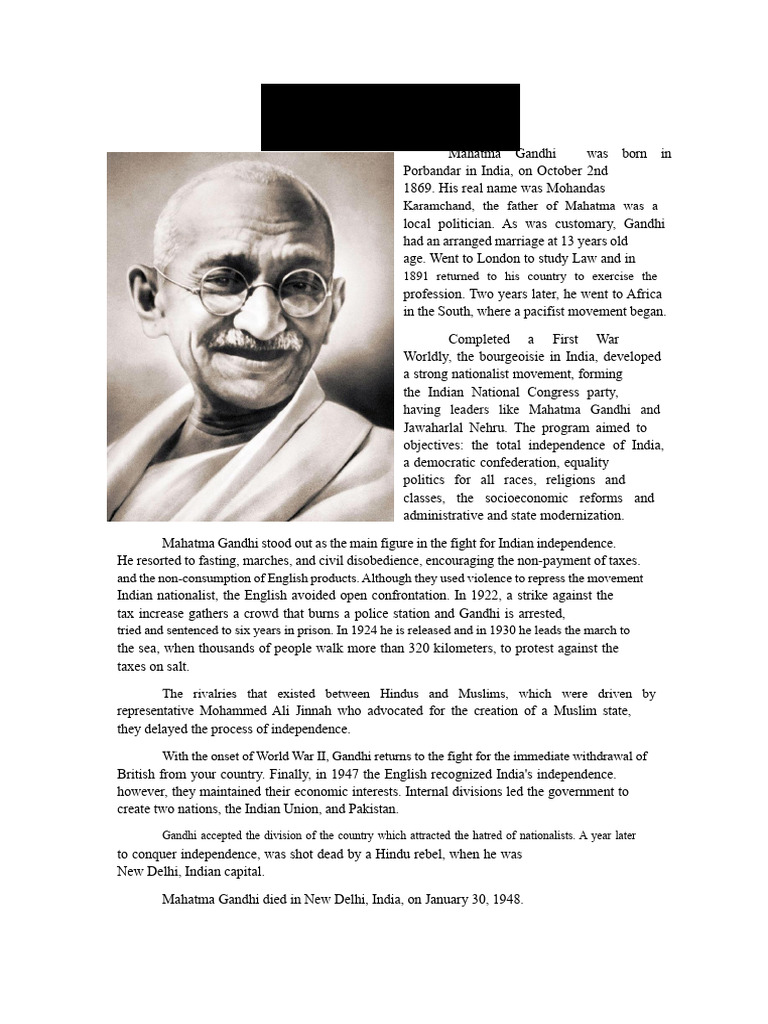 Mahatma Gandhi | PDF | Mahatma Gandhi | Indian Independence Movement